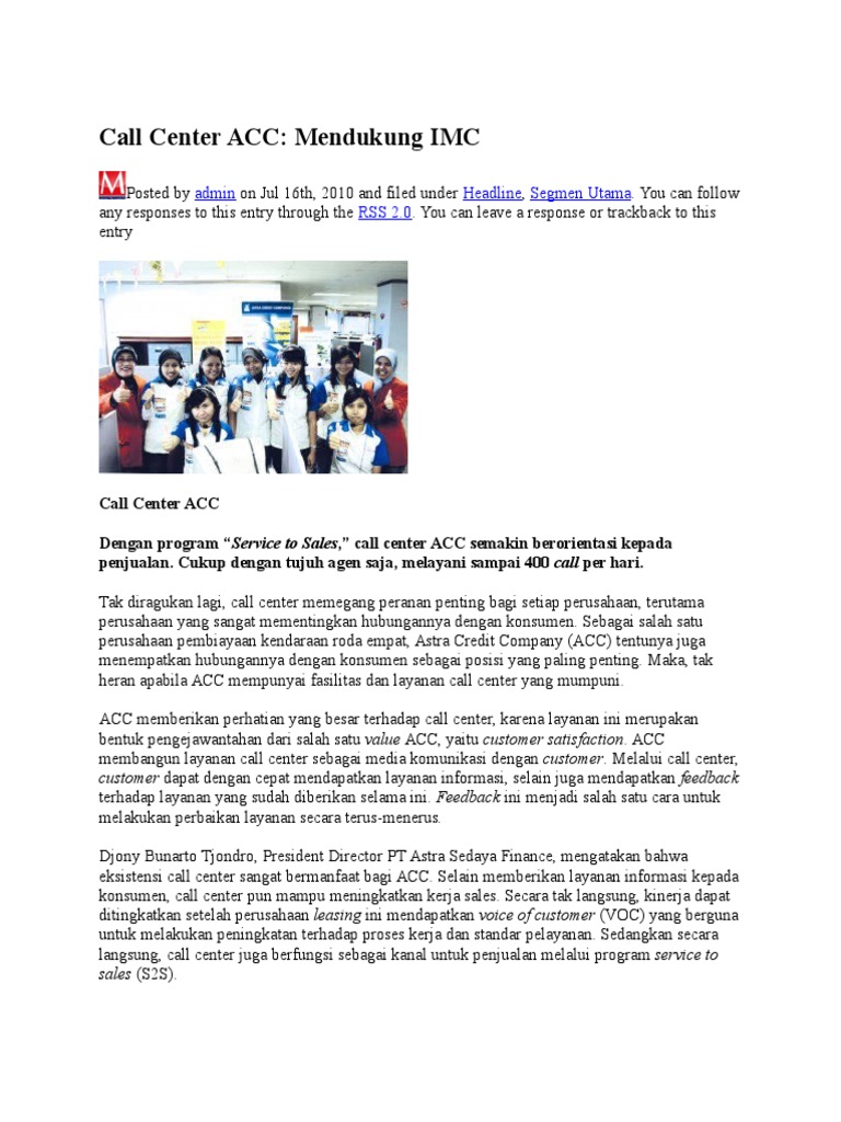 Call Center ACC | PDF