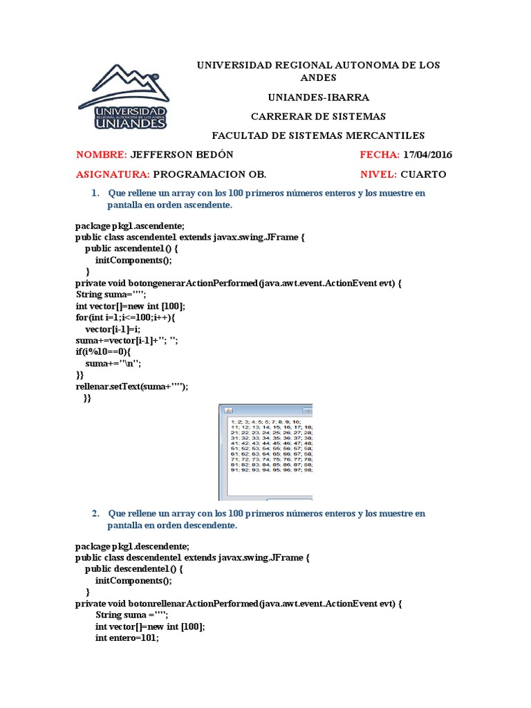 51 Ejercicios Programacion Java | PDF | Java (lenguaje de programación ...