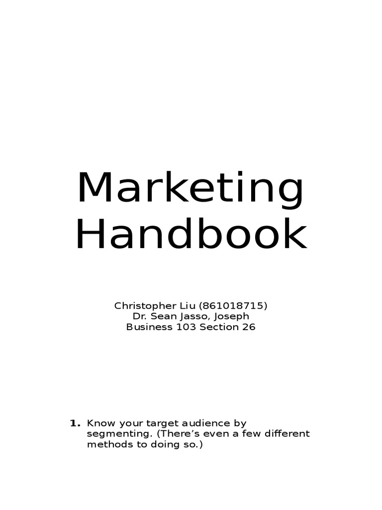 Marketing Handbook | Brand | Marketing