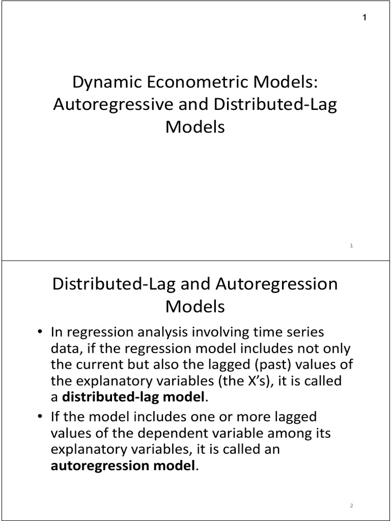 Dynamic Econometric Models | PDF