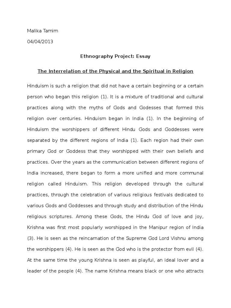 Ethnography ESSAY | Spirituality | Religious Behaviour And Experience