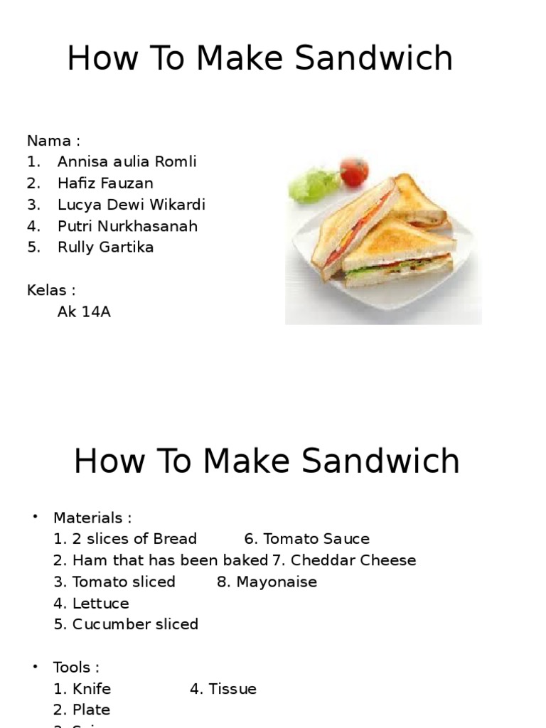 How To Make Sandwich | PDF | Travel | Cooking, Food & Wine