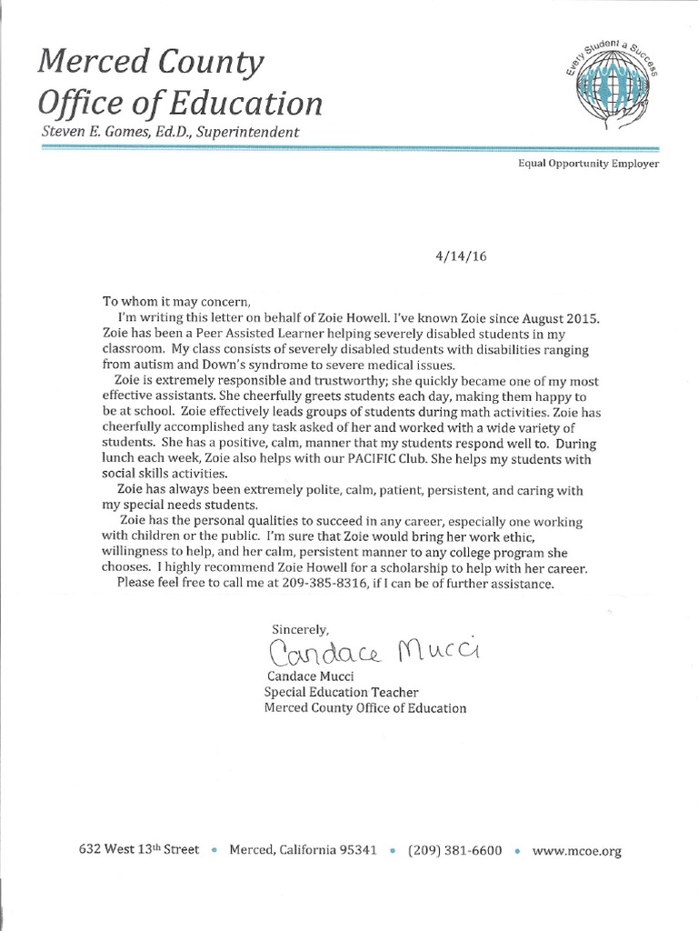 Letter of Rec - Mucci | PDF