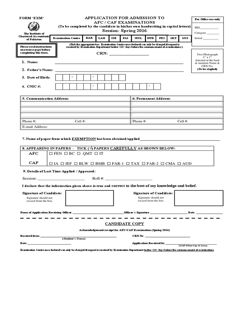 Afc Caf Spring 2016 Fee Form | PDF | Fee | Payments