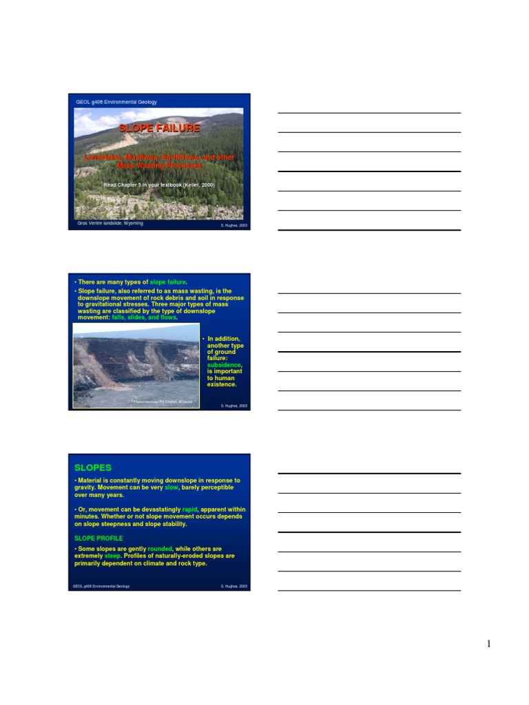 EG4 Mass Wasting Notes | PDF | Landslide | Earth Sciences
