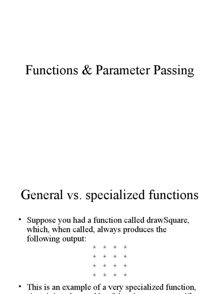 Functions And Parameter Passing Pdf Scope Computer Science Parameter Computer Programming