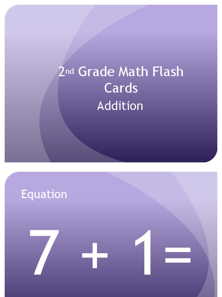 2nd Grade Addition Flash Cards | PDF