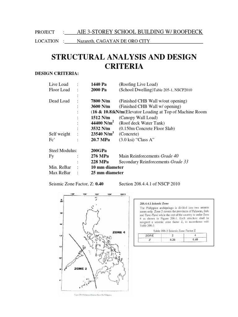 Structural Design for 3-Storey School | PDF | Building Technology ...