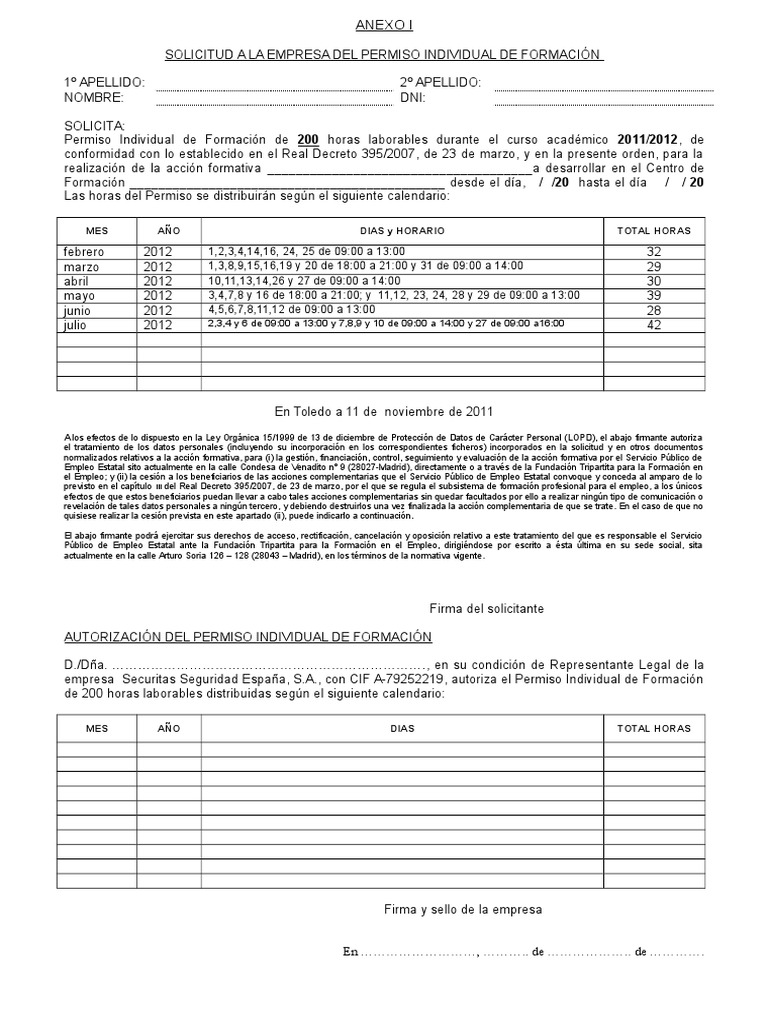 Solicitud Permiso Individual de Formacion PIF | PDF | Gobierno