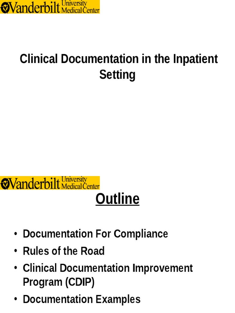 Clinical Documentation in The Inpatient Setting | PDF | Medical Record ...