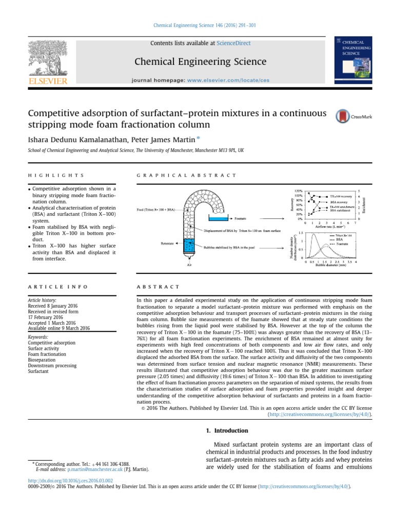 Chemical Engineering Science: Ishara Dedunu Kamalanathan, Peter James Martin | PDF | High ...