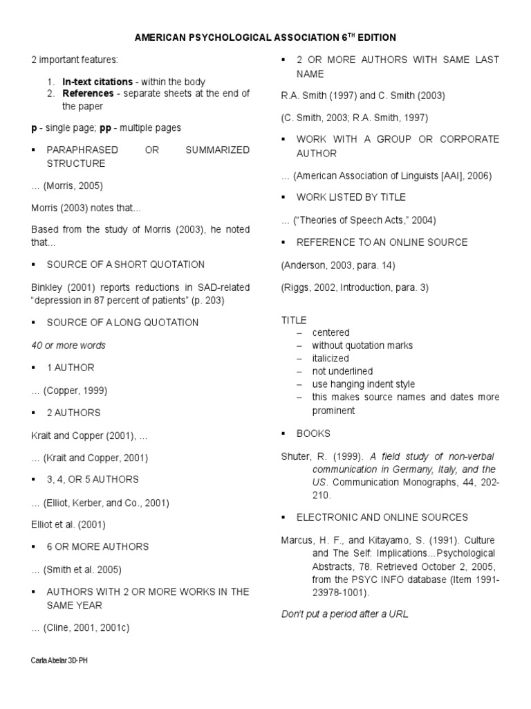 American Psychological Association 6th Edition | PDF | Psychology