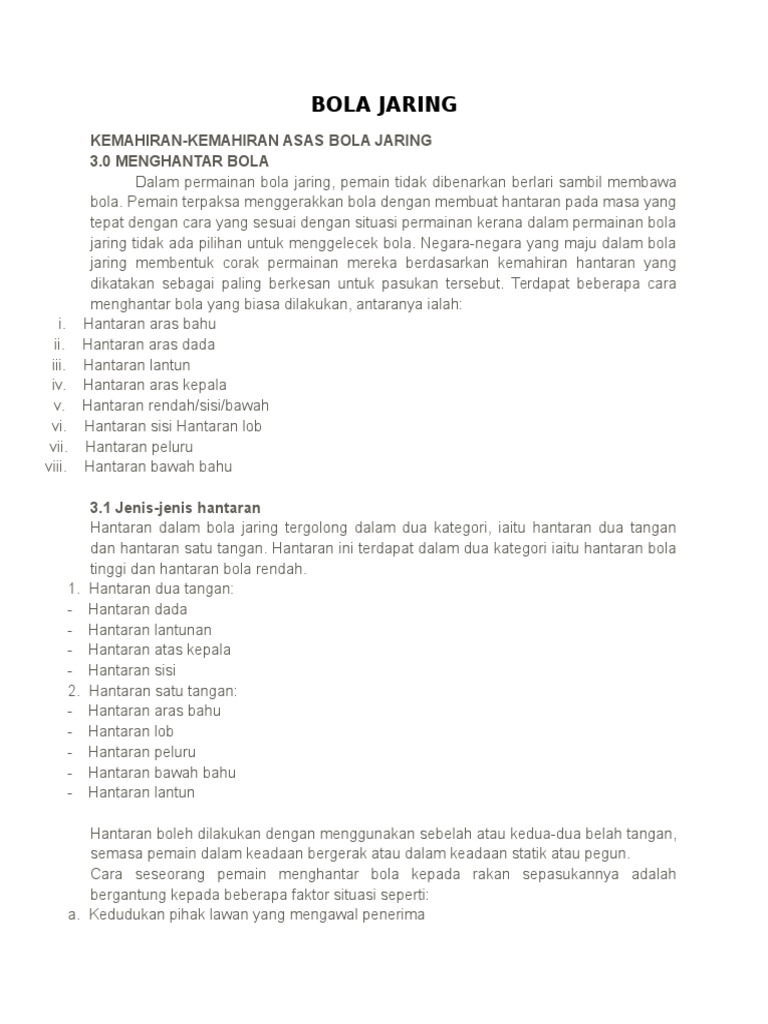 Bola Jaring | PDF