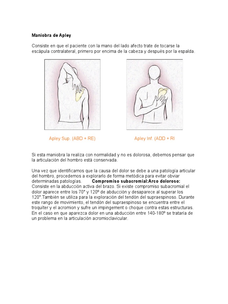 Maniobra de Apley | Hombro | Codo