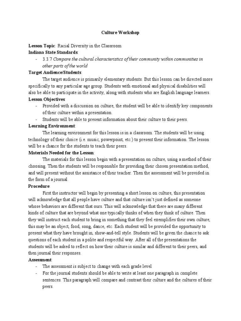 Classroom Culture Exchange | PDF