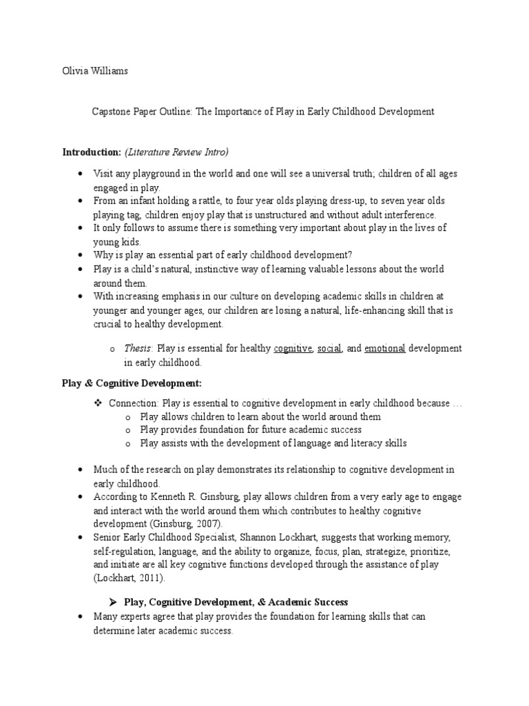Paper Outline | PDF | Child Development | Relationships