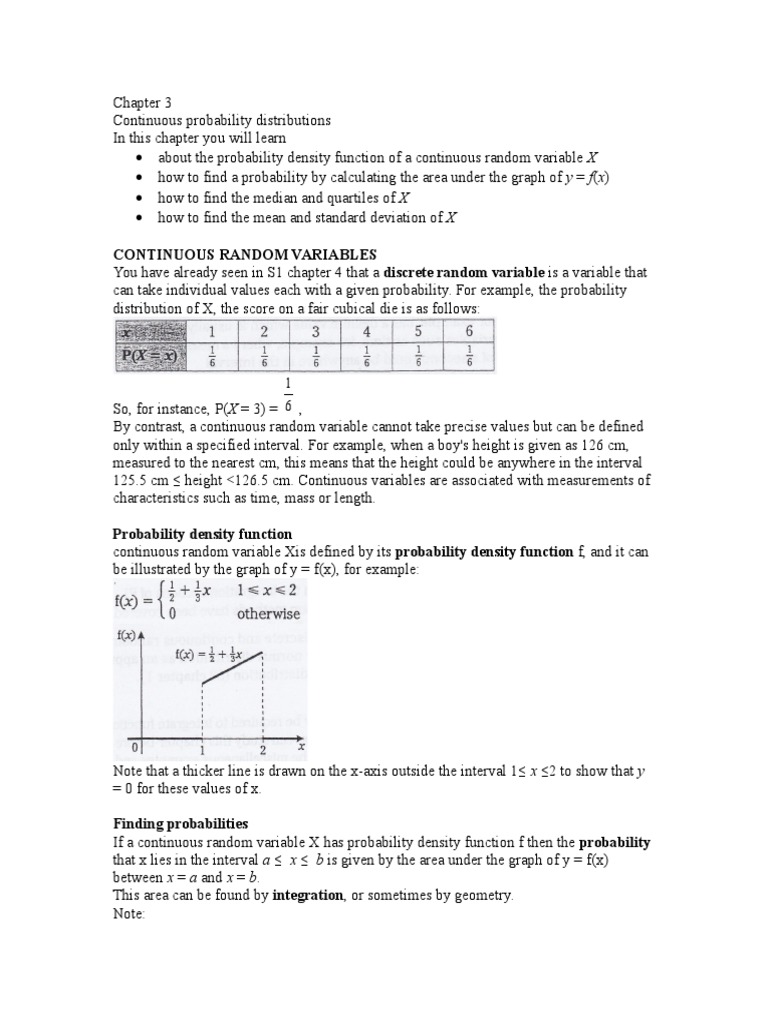 A2 Math C3 Done | PDF | Variance | Probability Distribution