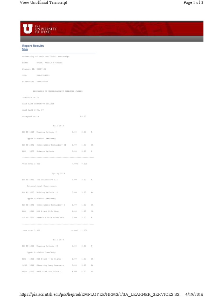 Printable Copy of Transcripts | PDF