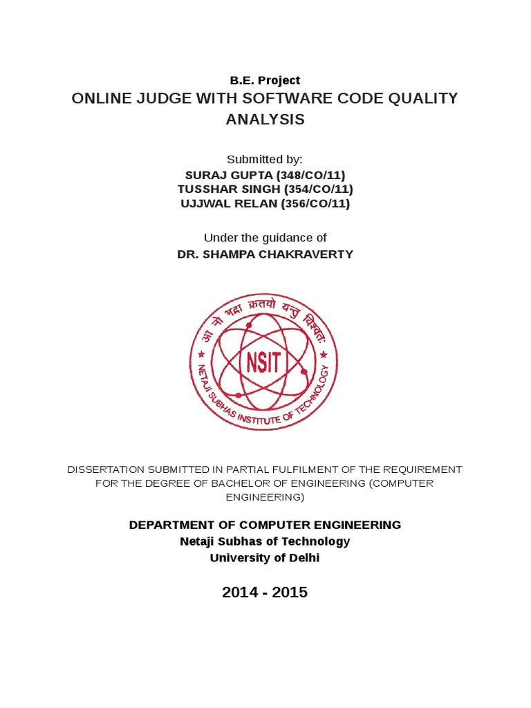 BTP Thesis | PDF | Source Code | Computer Programming