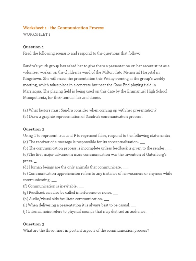Worksheet 1 | PDF | Nonverbal Communication | Multilingualism