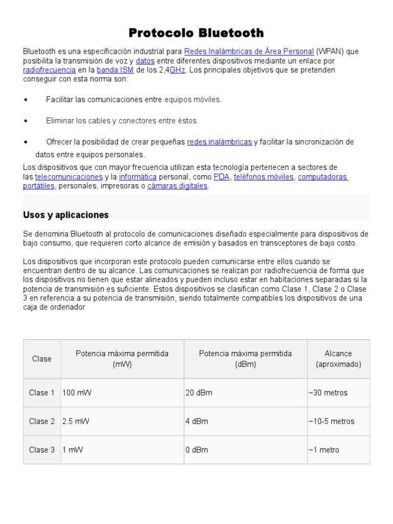 Protocolo Bluetooth | PDF | Bluetooth | Ingeniería Informática