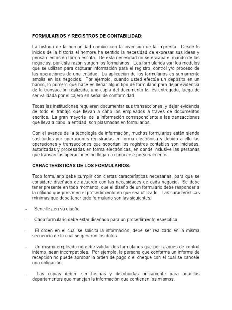 Formularios y Registros de Contabilidad | PDF | Contabilidad | Diseño