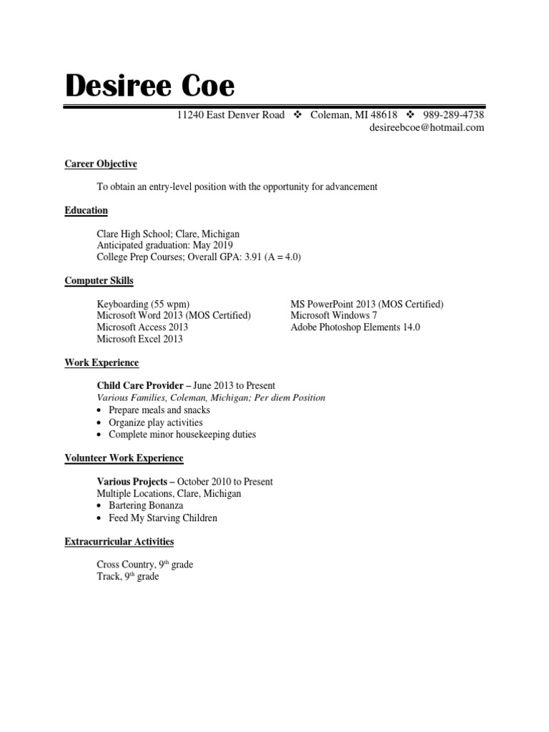 Entry-Level Job Seeker Resume | PDF | Social Science | Wellness