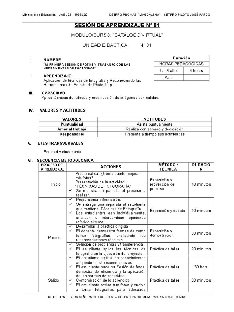 Sesion 1 Fotog Photo | PDF | Adobe Photoshop | Aprendizaje