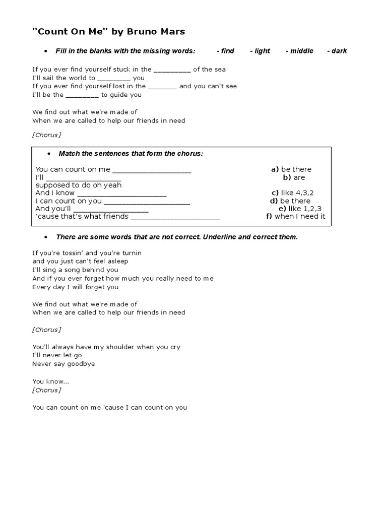 Count On Me | PDF