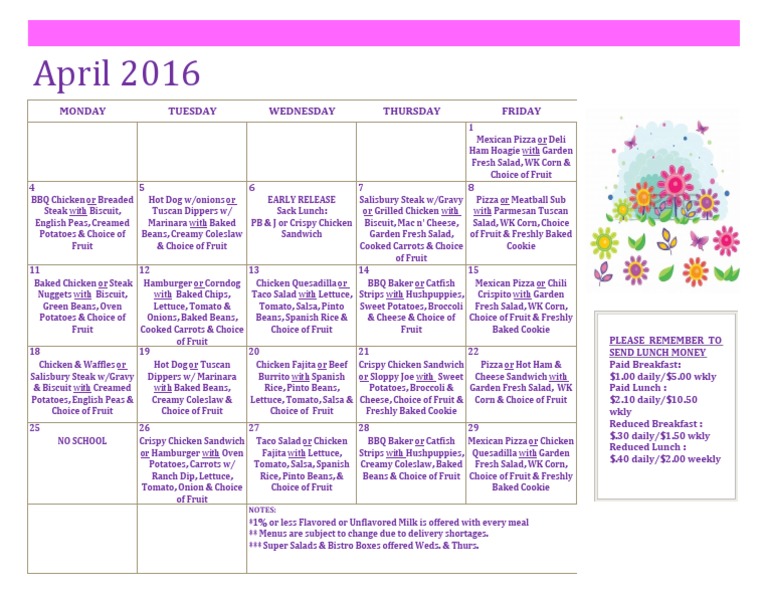 April Lunch 2016 | PDF | Sports & Recreation | Cooking, Food & Wine