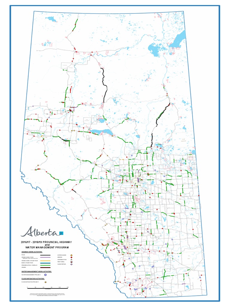 Alberta Highway Construction Map 2016-2019 | PDF | Road Transport ...