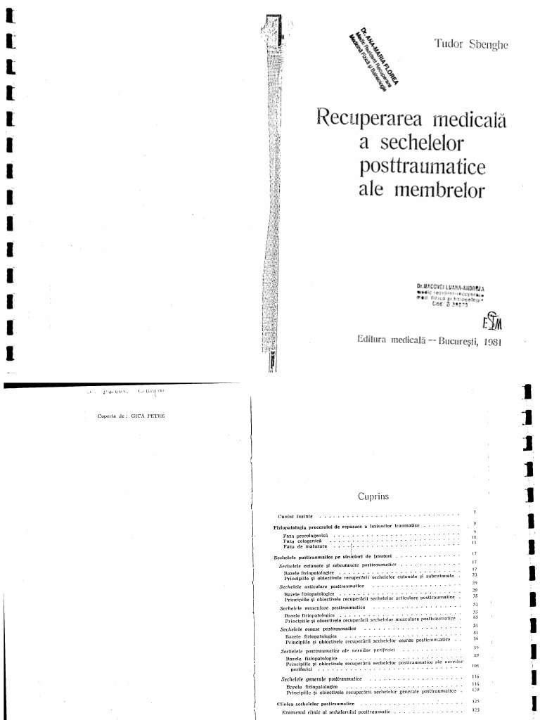Recuperarea Medicala A Sechelelor Posttraumatice Ale Membrelor - Tudor ...