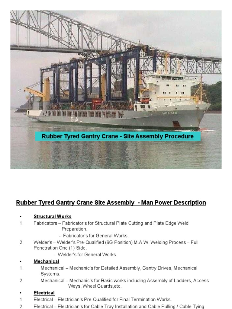 RTG Site Assembly R1 | PDF | Crane (Machine) | Welding