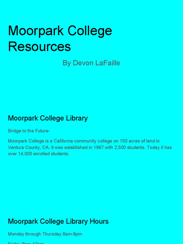 Moorpark College Library Resources Guide | PDF