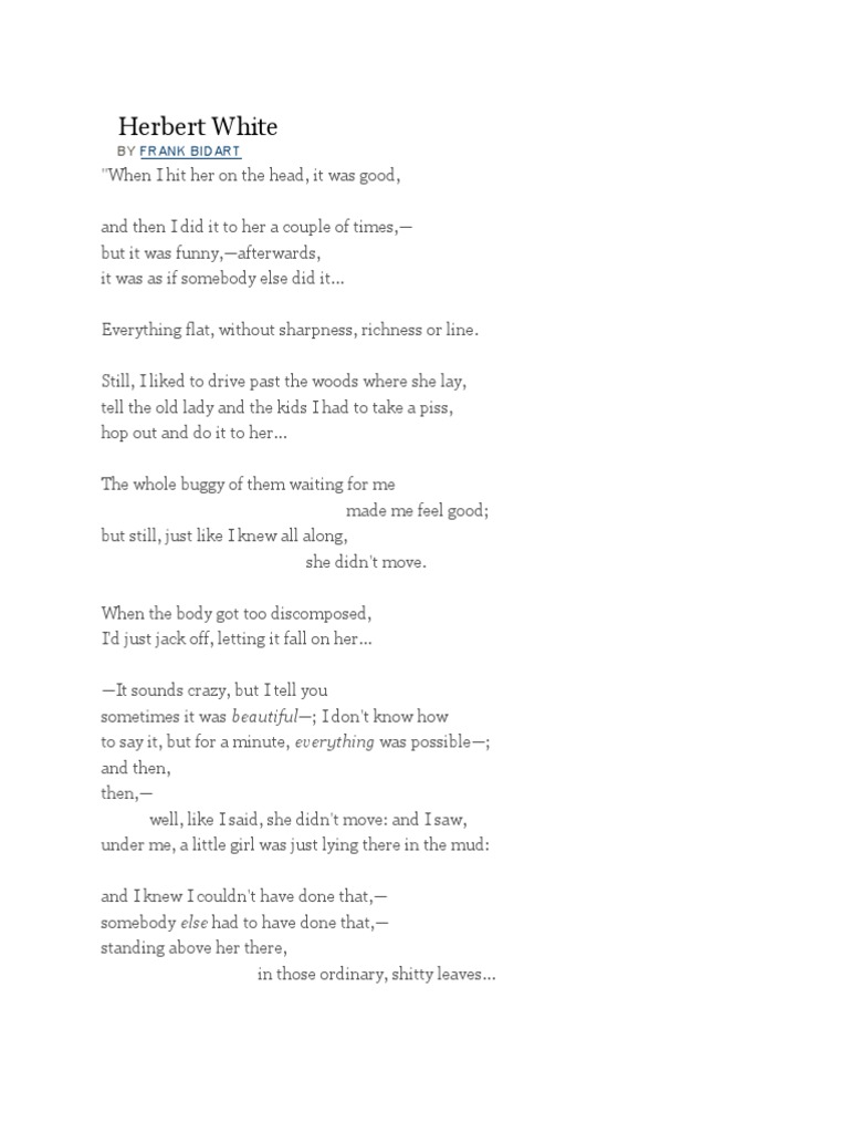 Herbert White - Frank Bidart | PDF | Poetry