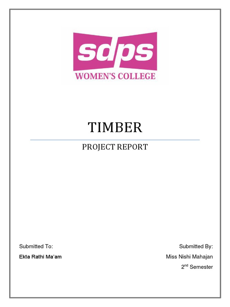 Timber - Project Report | PDF | Plywood | Wood