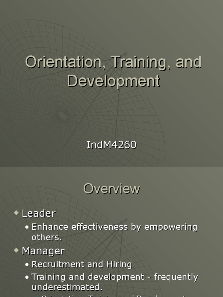 Chapter 8 Orientation Training and Development | PDF | Competence ...