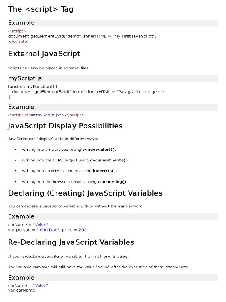 BAC INFO TUNISIEN - Javascript (Part 1) | PDF | Java Script | String ...