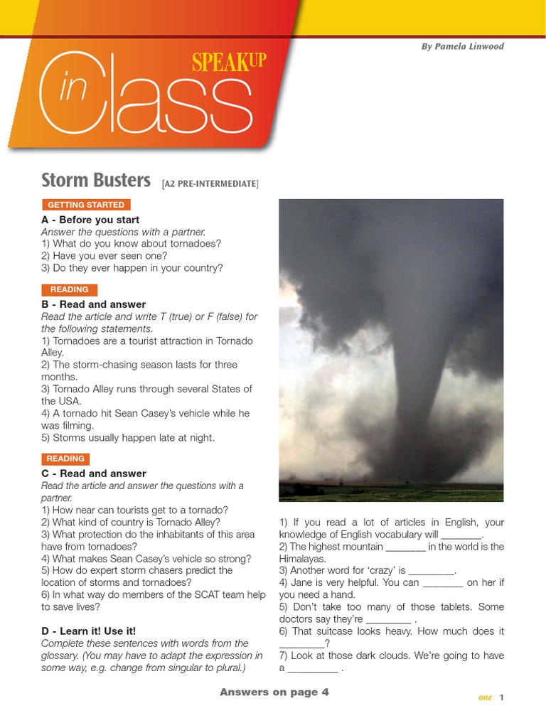Storm Busters: A - Before You Start | PDF | Tornadoes | English Language