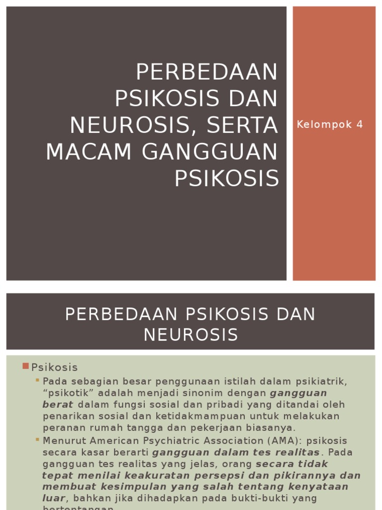 Perbedaan Psikosis dan Neurosis serta Jenisnya | PDF | Pengembangan ...