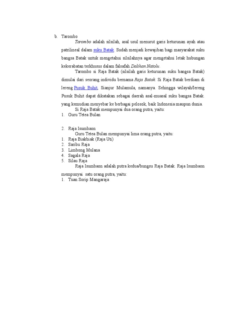 Tarombo Batak | PDF