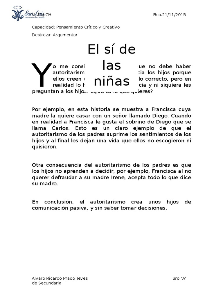 El Sí de Las Niñas | PDF | Ciencias sociales | Relaciones personales ...