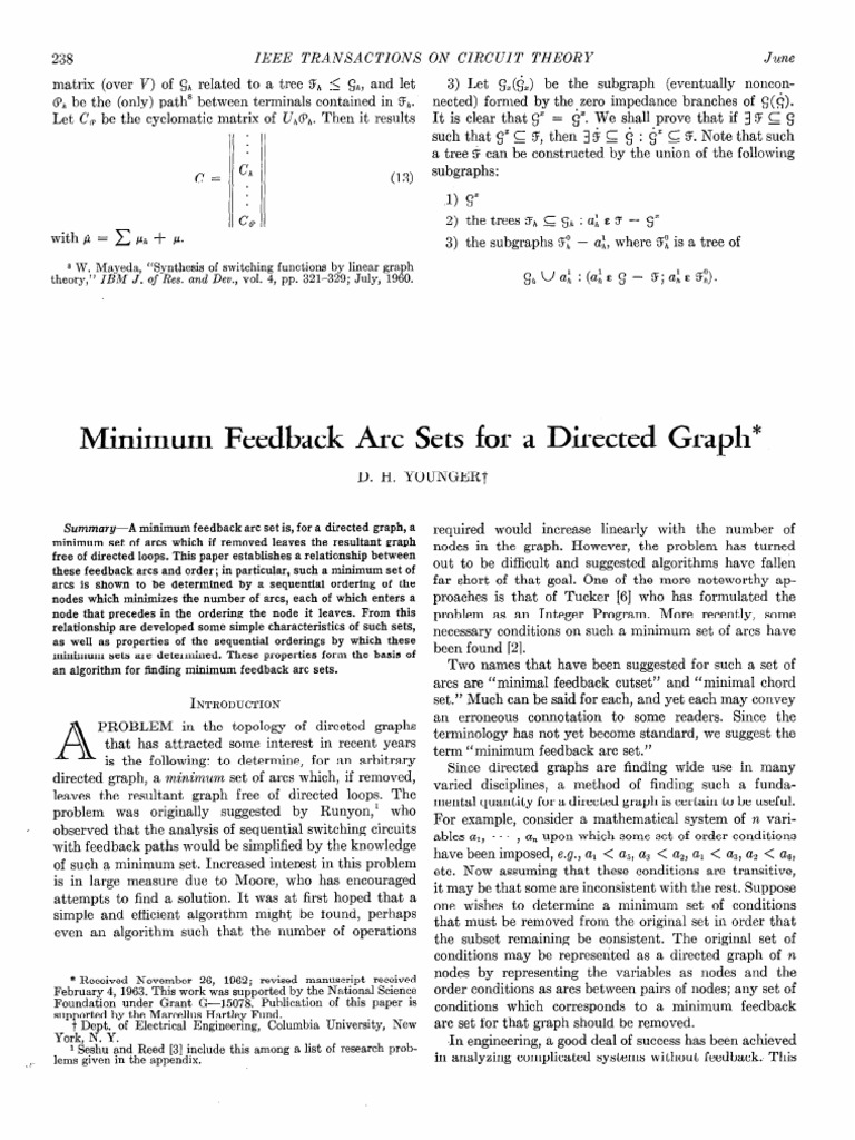 Feedback Arc Set | PDF | Vertex (Graph Theory) | Discrete Mathematics