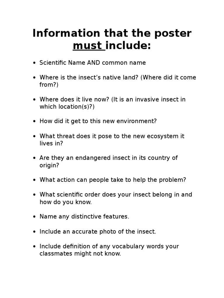 Information On Poster Checklist | PDF | Science & Mathematics