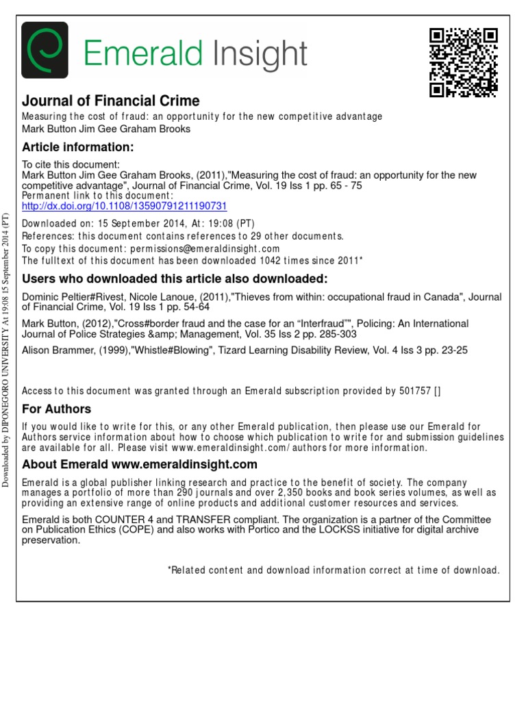Measuring Fraud Costs for Competitive Edge | PDF | Fraud | Statistics