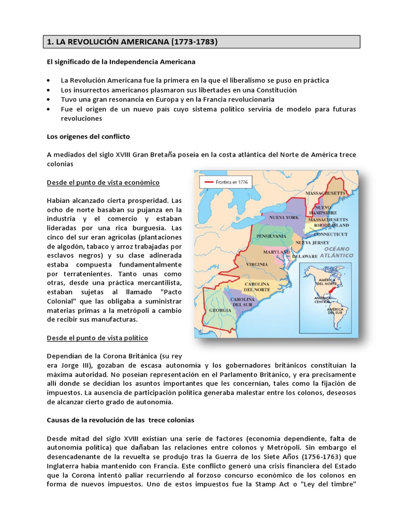 Revolucion Americana | PDF | Trece colonias | Estado (política)