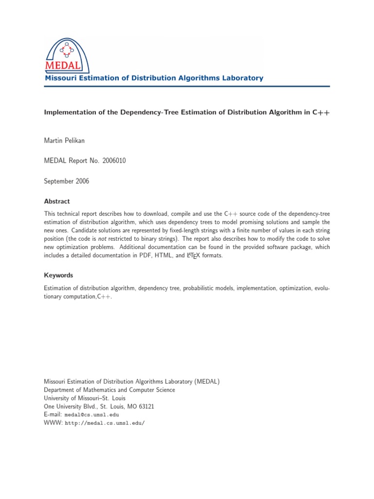 Implementation Of The Dependency Tree Estimation Of Distribution