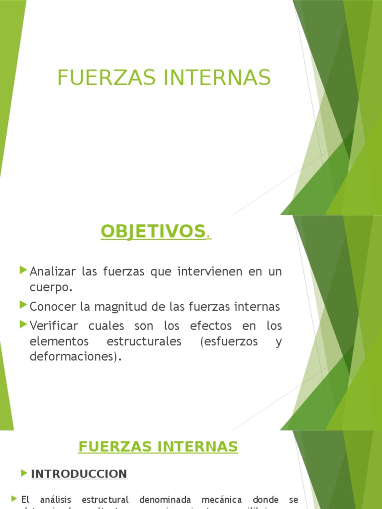 FUERZAS INTERNAS PPT.pptx | Fuerza | Física y matemáticas