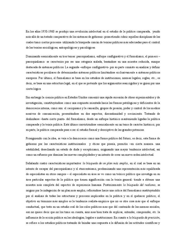 Politica Comparada Almond y Powell | PDF | Sistemas politicos | Teoría