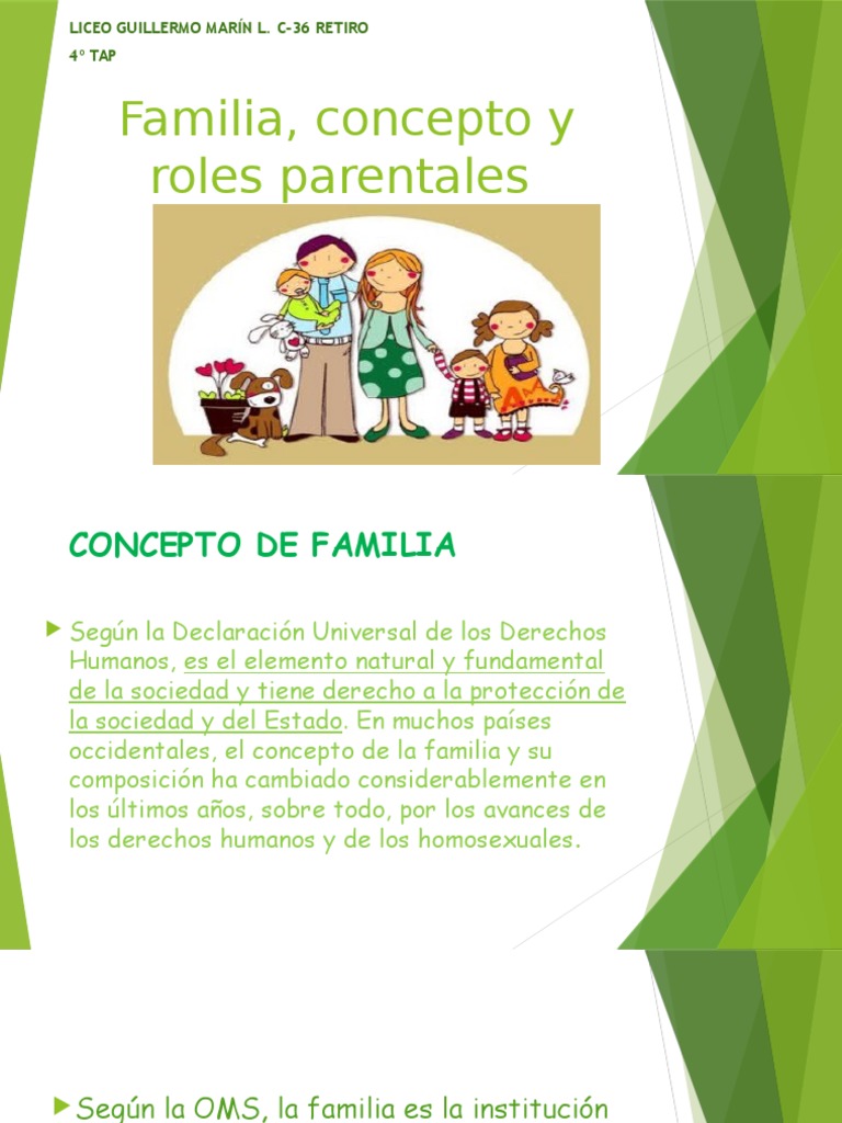 Familia, Concepto y Roles Parentales | Familia | Ciencias del ...